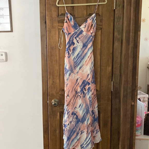 Hello Molly | Dresses | Hello Molly Blue And Pink Tie Dye Maxi | Poshmark